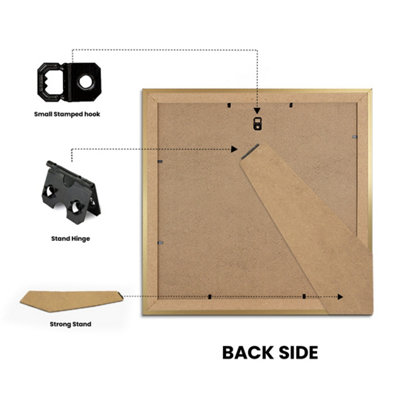 AK Frames Gold 10x10 Frame with 8x8 Mount and Perspex Front