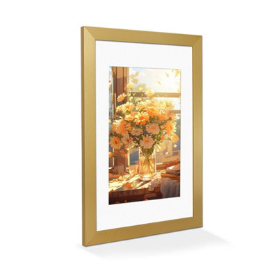 AK Frames Gold A4 Frame with A5 Mount and Perspex Front