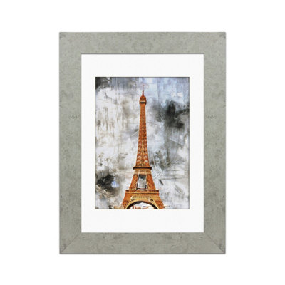 AK Frames Grey Marble 8x6 Frame with 7x5 Mount and Perspex Front