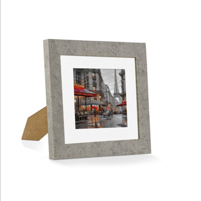AK Frames Grey Marble 8x8 Frame with 5x5 Mount and Perspex Front