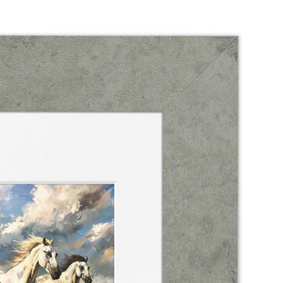 AK Frames Grey Marble 8x8 Frame with 5x5 Mount and Perspex Front