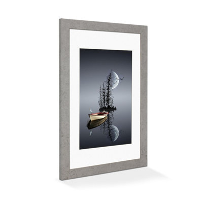 AK FRAMES GREY MARBLE A4 FRAME WITH 9X6 MOUNT AND PERSPEX FRONT