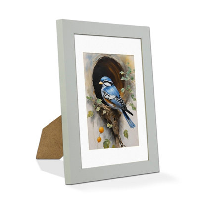 AK Frames Light Grey 12x8 Frame with 10x6 Mount and Perspex Front