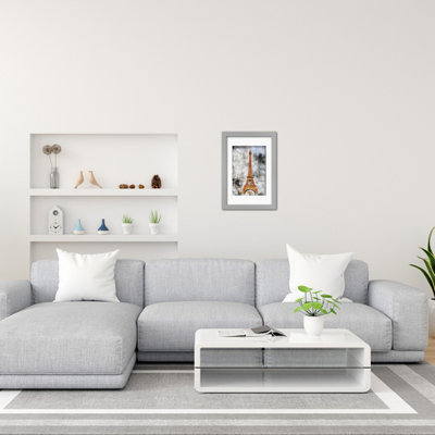 AK Frames Light Grey 40x50CM Frame with 40x30CM Mount and Perspex Front