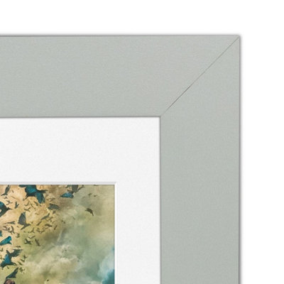 AK Frames Light Grey 9x7 Frame with 6x4 Mount and Perspex Front