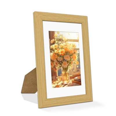 AK Frames Light Oak 6x4 Frame with 5x3 Mount and Perspex Front