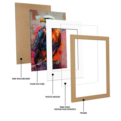 AK FRAMES LIGHT OAK A2 FRAME WITH A3 MOUNT AND PERSPEX FRONT