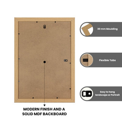 AK Frames Light Oak A4 Frame with 9x6 Mount and Perspex Front