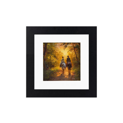 AK Frames Matte Black 10x10 Frame with 5x5 Mount and Perspex Front