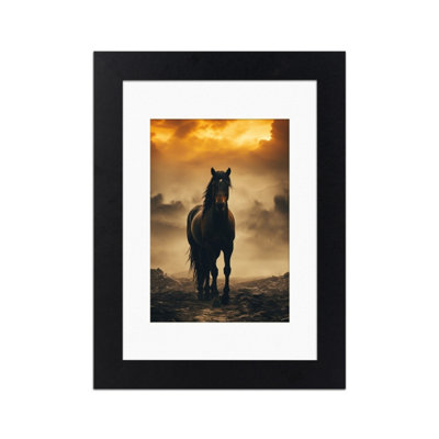 AK Frames Matte Black 6x4 Frame with 4x3 Mount and Perspex Front