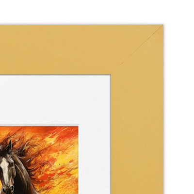 AK Frames Matte Yellow 7x5 Frame with 6x4 Mount and Perspex Front