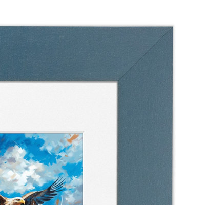 AK Frames Navy Blue 8x8 Frame with 5x5 Mount and Perspex Front