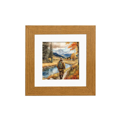 AK Frames Oak 8x8 Frame with 5x5 Mount and Perspex Front