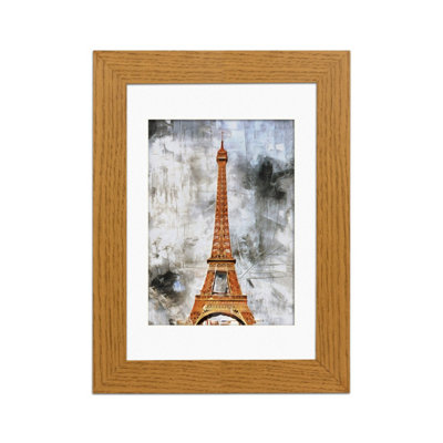 AK Frames Oak 9x7 Frame with 6x4 Mount and Perspex Front