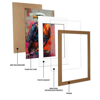 AK Frames Oak A3 Frame with A4 Mount and Perspex Front