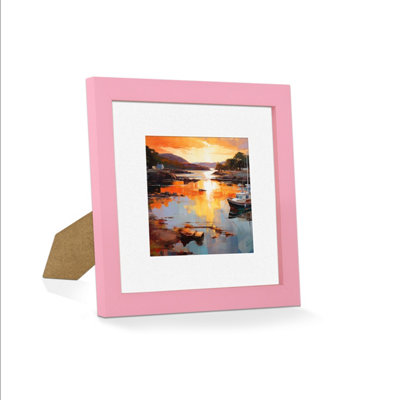 AK Frames Pink 12x12 Frame with 10x10 Mount and Perspex Front