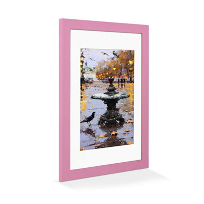 AK Frames Pink 14x11 Frame with 10x8 Mount and Perspex Front
