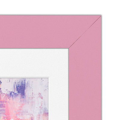 AK Frames Pink 9x7 Frame with 6x4 Mount and Perspex Front