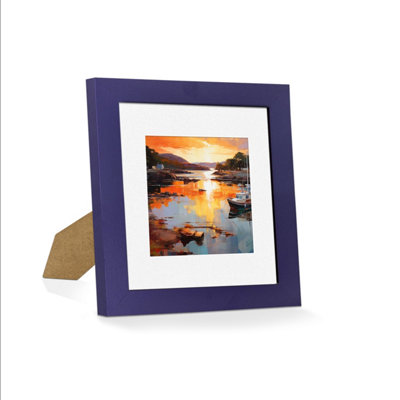 AK Frames Purple 10x10 Frame with 5x5 Mount and Perspex Front
