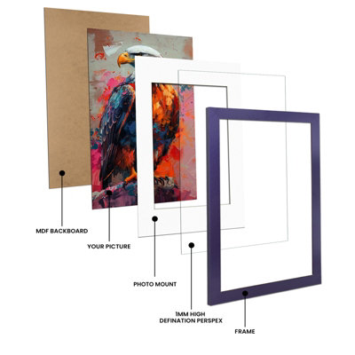 AK Frames Purple A4 Frame with A5 Mount and Perspex Front