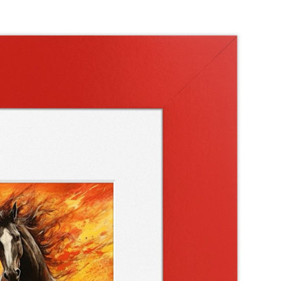 AK Frames Red 12x10 Frame with 6x4 Mount and Perspex Front