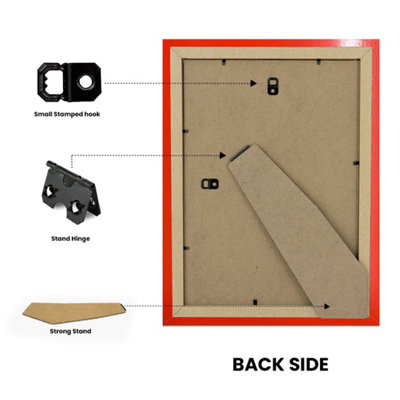 AK Frames Red 12x8 Frame with 10x6 Mount and Perspex Front