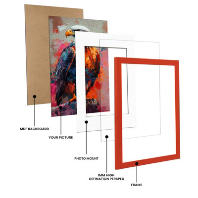 AK Frames Red A4 Frame with A5 Mount and Perspex Front