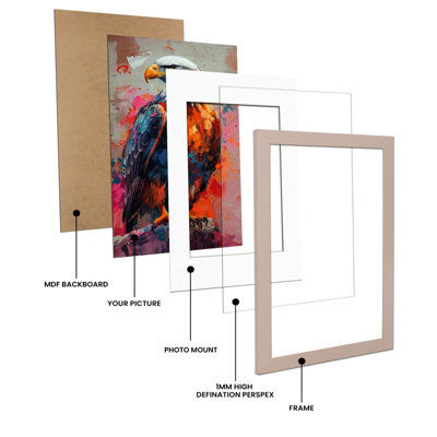AK Frames Rose Gold 6x4 Frame with 4x3 Mount and Perspex Front
