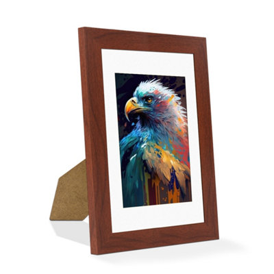 AK Frames Rose Wood 9x7 Frame with 6x4 Mount and Perspex Front