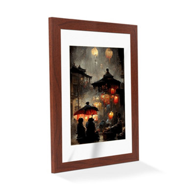 AK Frames Rose Wood A4 Frame with 9x6 Mount and Perspex Front