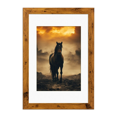 AK Frames Rustic Oak 40x50CM Frame with 40x30CM Mount and Perspex Front