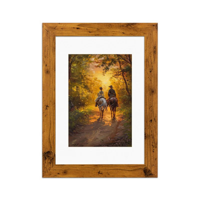 AK Frames Rustic Oak 7x5 Frame with 6x4 Mount and Perspex Front