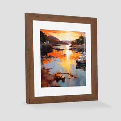 AK Frames WALNUT 60x60CM Frame with 40x40 Mount and Perspex Front
