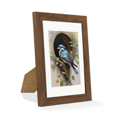 AK Frames Walnut 9x7 Frame with 7x5 Mount and Perspex Front