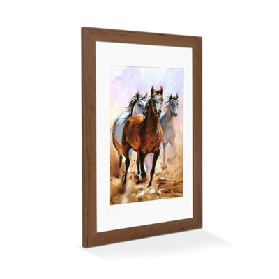 AK Frames Walnut A4 Frame with A5 Mount and Perspex Front