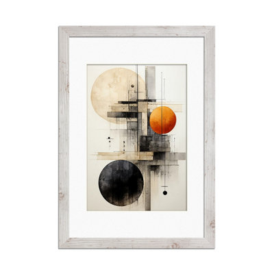 AK Frames White Rustic 100x70CM Frame with 90x60CM Mount and Perspex Front