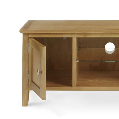 Alba Oak 120cm Large TV Unit - Fully Assembled By Roseland Furniture