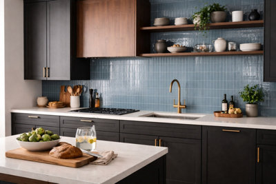 Alba Steel Blue Gloss Tiles (132 Pack - 3 Box - 2.97m2 Coverage ...