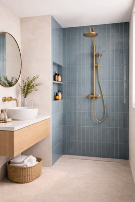 Alba Steel Blue Gloss Tiles (132 Pack - 3 Box - 2.97m2 Coverage ...