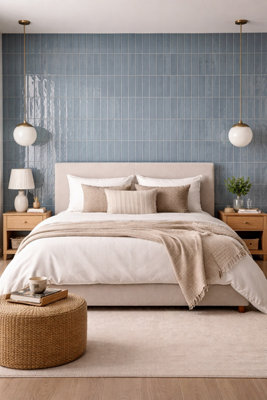 Alba Steel Blue Gloss Tiles (132 Pack - 3 Box - 2.97m2 Coverage ...