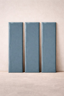 Alba Steel Blue Gloss Tiles (440 Pack - 10 Box - 9.9m2 Coverage ...