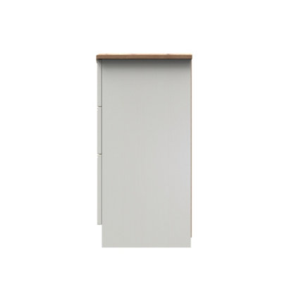 Albert 6 Drawer Wide Chest in Cream Ash & Oak (Ready Assembled)