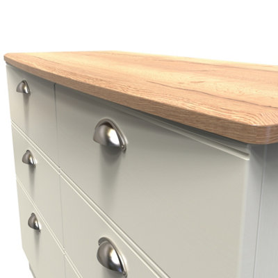 Albert 6 Drawer Wide Chest in Cream Ash & Oak (Ready Assembled)
