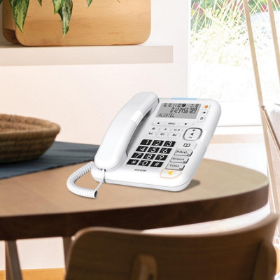 Alcatel TMax70, big button easy-to-use corded telephone, White