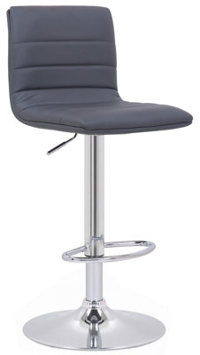 Aldo Charcoal Grey Bar Stool - Adjustable Height Kitchen & Breakfast Stool