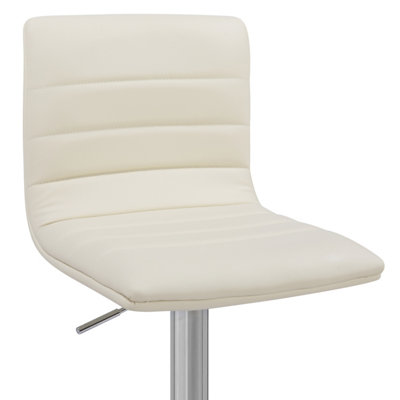 Aldo Cream Bar Stool - Adjustable Swivel Kitchen Stool with Backrest