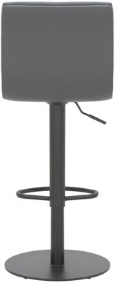 Aldo Deluxe Single Breakfast Barstool Matt Black Footrest Adjustable Swivel Gas Lift Kitchen Home Barstool