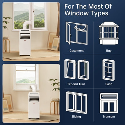 ALECOME Portable Air Conditioner 3-in-1 Air Conditioner Dehumidifier ...