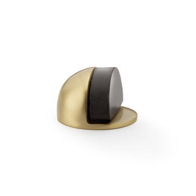 Alexander & Wilks Shield Floor Mounted Door Stop - Satin Brass