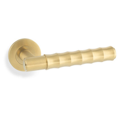 Alexander & Wilks Spitfire Bamboo Lever on Rose - Satin Brass PVD